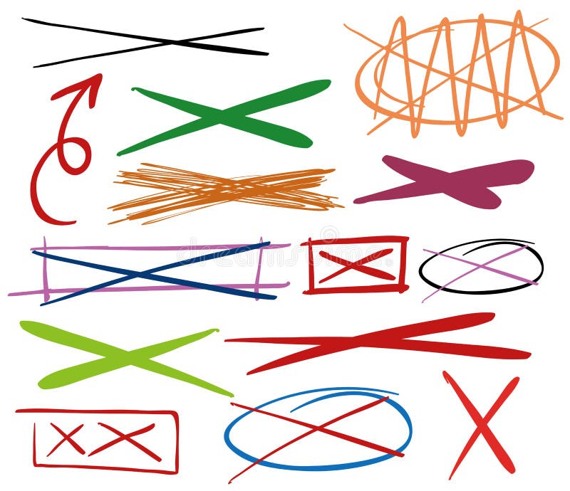 Different Correction Marks on White Background Stock Vector ...