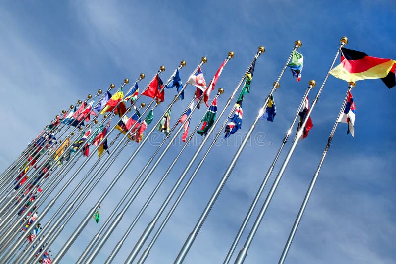 Different Countries Flags United Together Stock Image - Image of clear ...