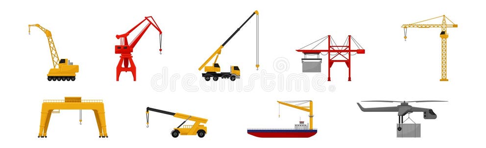 Different Crane As Construction Machine with Hoist Rope for Lifting ...