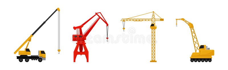 Different Crane As Construction Machine with Hoist Rope for Lifting ...