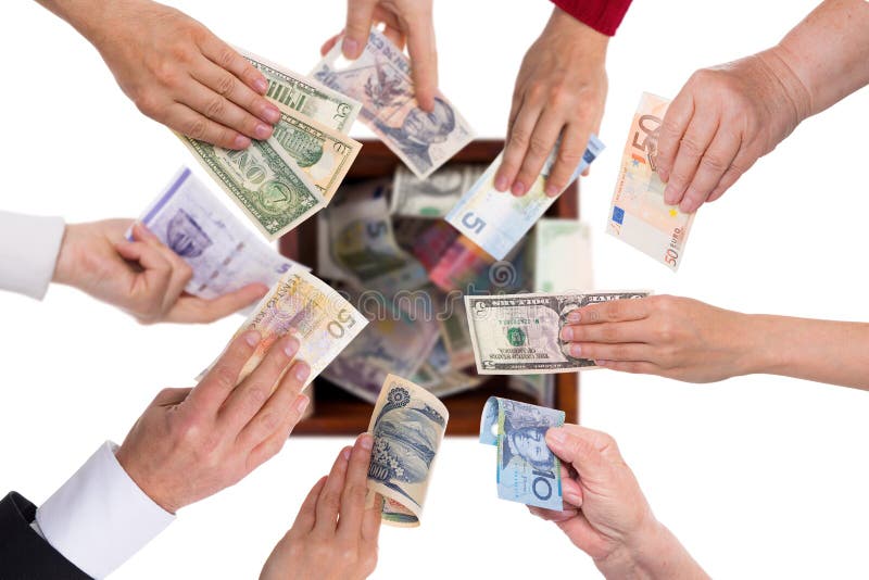 Different Currencies Concept Crowd-funding Stock Photo - Image of money ...