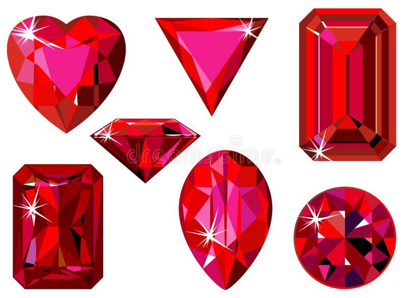 Red Ruby Heart Struck by Cupid Arrow Stock Vector - Illustration of ...