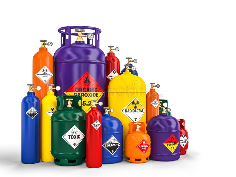 Different Dangerous Cylinder Container Stock Illustration ...