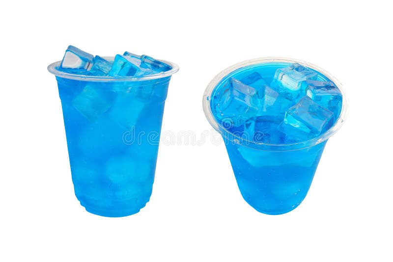 Different of Delicious Purple Soft Drink in Transparent Plastic Glass ...