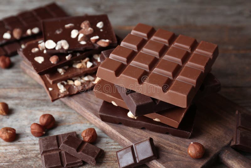 Different Delicious Milk and Dark Chocolate Bars Stock Photo - Image of ...