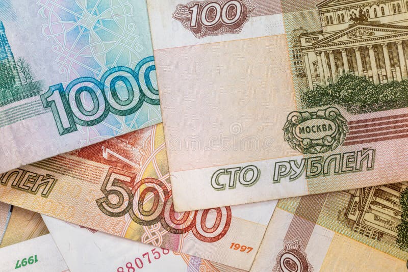 Different Denominations of Russian Ruble Bills Stock Photo - Image of ...