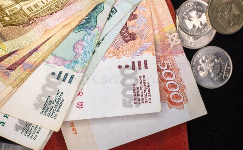 Different Denominations of Russian Ruble Bills Stock Photo - Image of ...