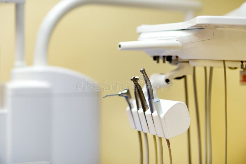 Different Dental Instruments and Tools in a Dentists Office Stock Image ...