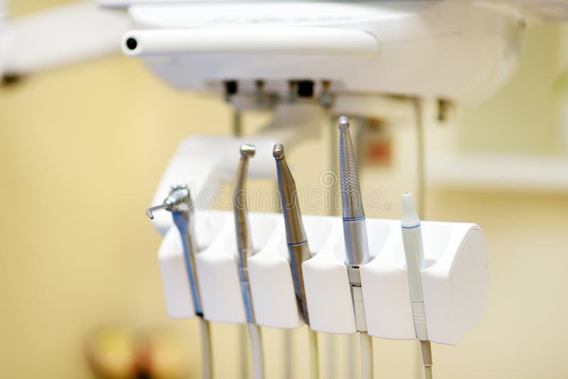 Different Dental Instruments and Tools in a Dentists Office Stock Image ...