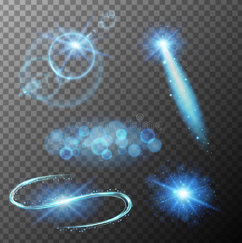 Different Design of Blue Lights on Gray Background Stock Vector ...