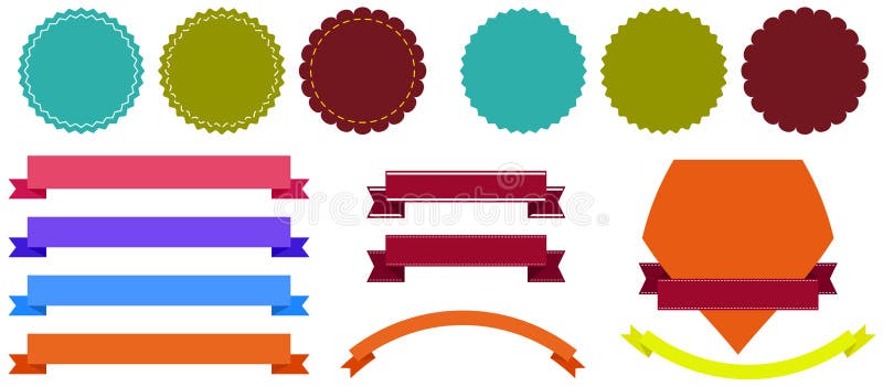 Different Design of Labels and Banners Stock Vector - Illustration of ...