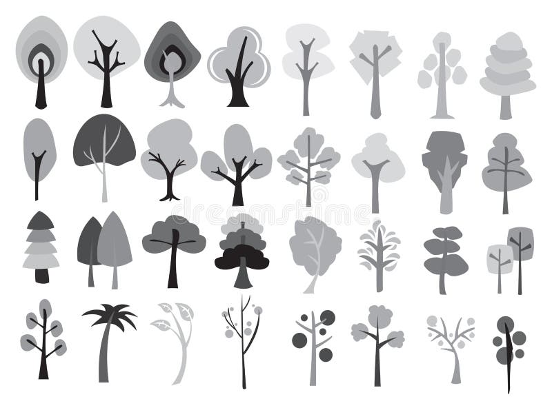Set Of Cartoon Trees. Vector Illustration. Green Trees. Stock Vector ...