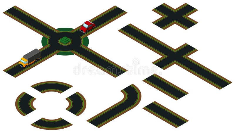 Different designs of road stock vector. Illustration of roundabout ...