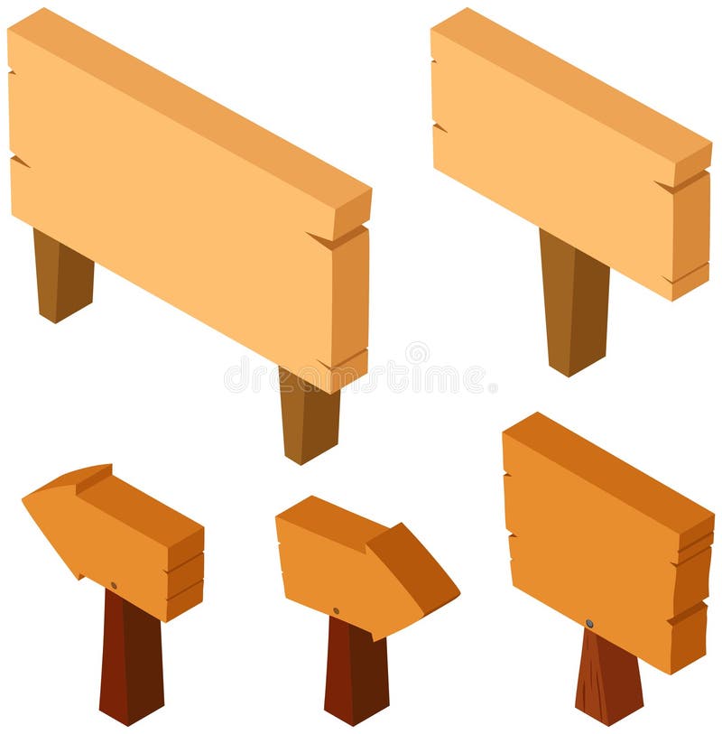 Different Designs of Wooden Signs Stock Vector - Illustration of ...