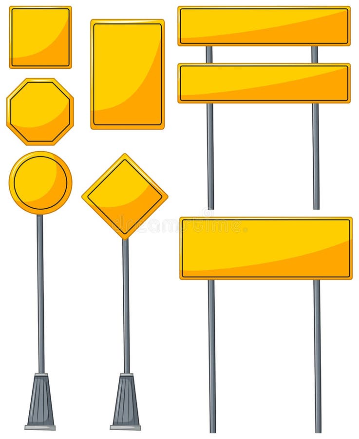 Different Designs of Yellow Signs Stock Vector - Illustration of path ...