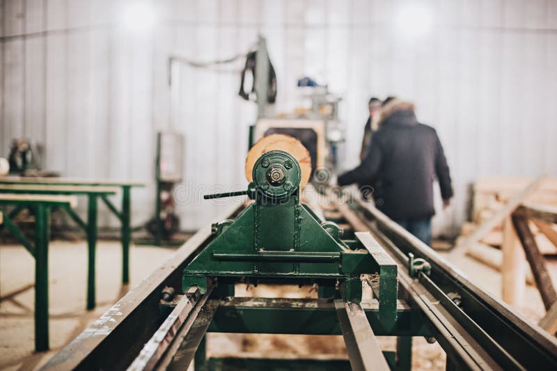 Tree Trunk in Woodworking Machine Stock Image - Image of board ...