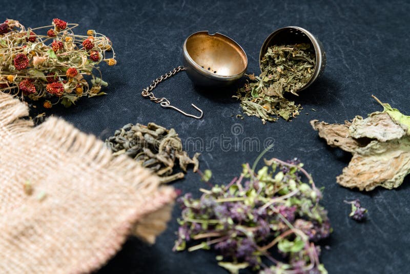 Different Ding of Teas on White Background: Green Tea, Red Tea, Stock ...