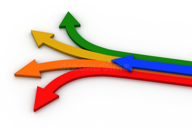 Different Direction with Arrow Sign Stock Illustration - Illustration ...