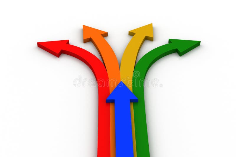 Different Direction with Arrow Sign Stock Illustration - Illustration ...