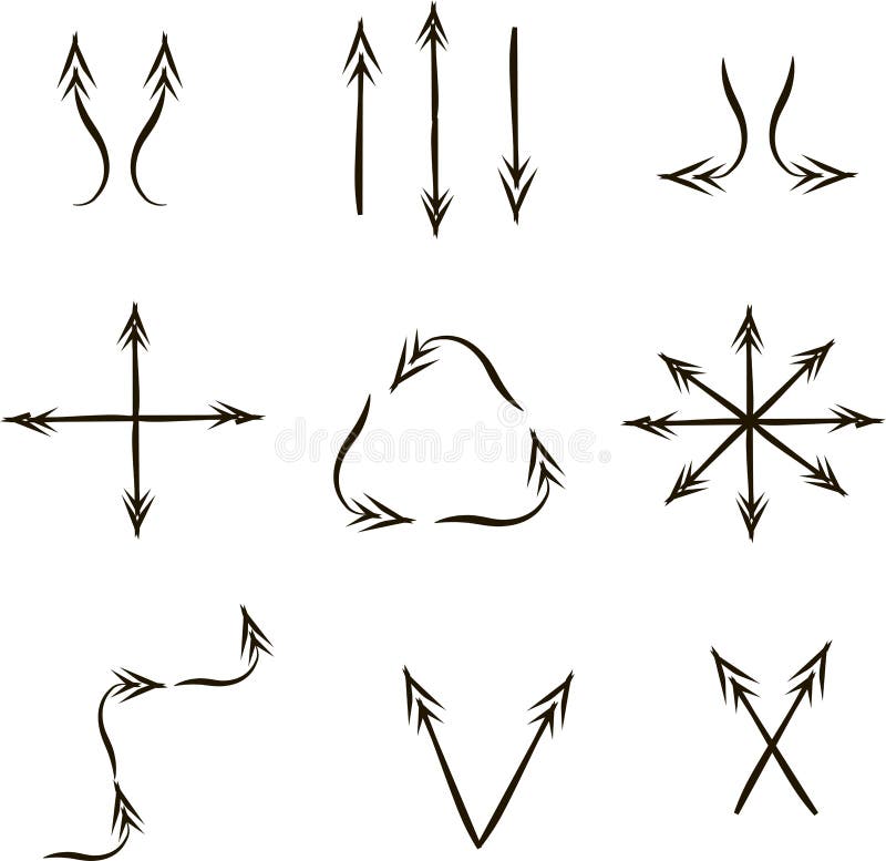 Different Direction Arrows, Graphics, Black on White Stock Vector ...