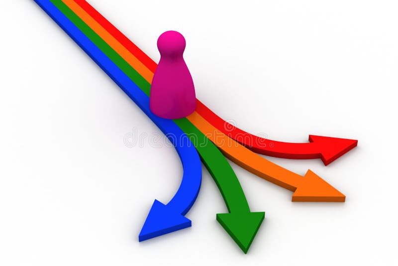 Different Direction Arrows with Peoples Icon Stock Illustration ...