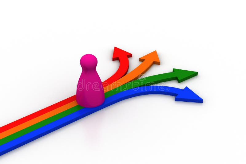 Different Direction with Arrow Sign Stock Illustration - Illustration ...