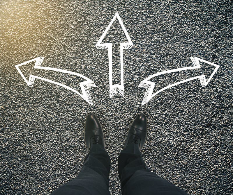 Different Direction Concept on Asphalt Stock Photo - Image of ground ...