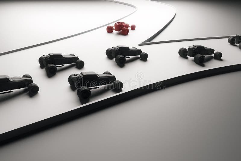 Different direction red stock illustration. Illustration of idea - 69998183