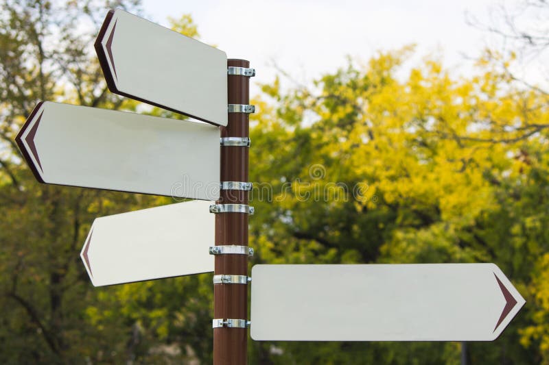 Blank Direction Sign Pointing In Different Directions Stock Image ...