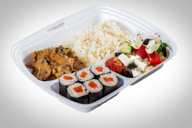 Different Dishes in One Plate Stock Image - Image of food, shrimp: 55284693