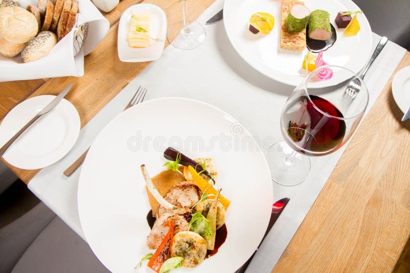 Dishes Served in a Restaurant Stock Photo - Image of guinea, fried ...