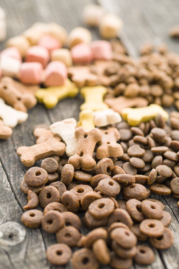 Different dog foods. stock image. Image of hard, cracker - 76820661