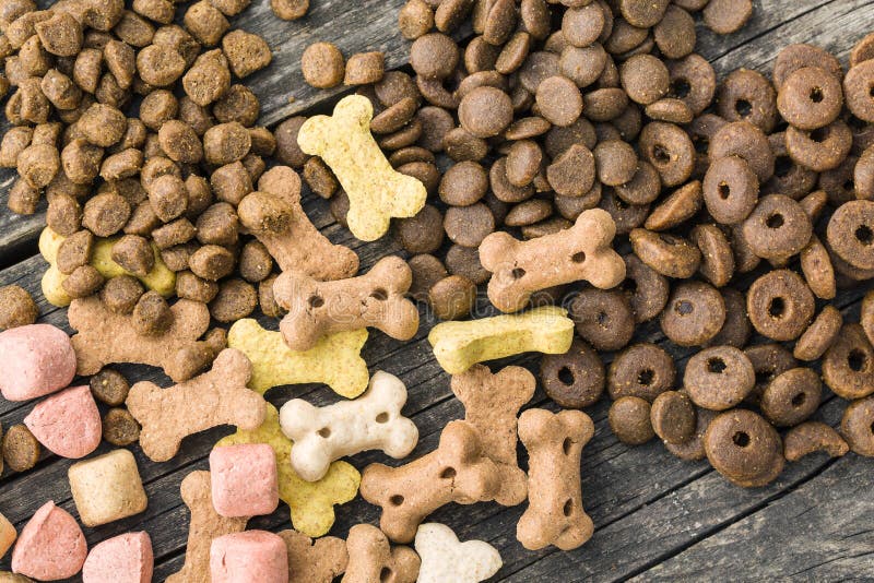 Different dog foods. stock image. Image of brown, crunchy - 76820671