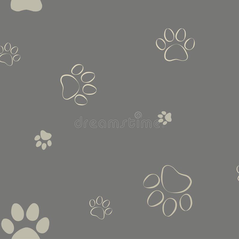 Different Dog Paws on a Beige Background Stock Vector - Illustration of ...