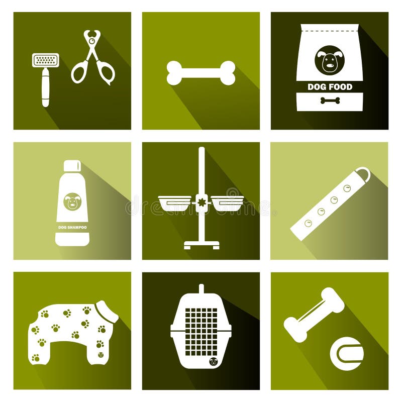 Different dog supplies. stock vector. Illustration of care - 124435175