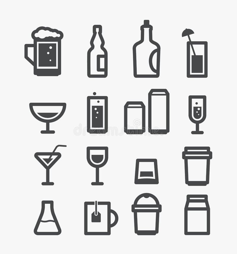 Different drinks icons set stock vector. Illustration of graphic - 38525677
