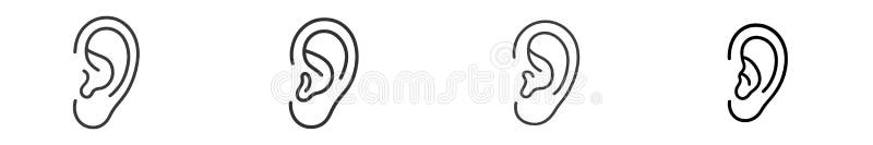 Different Ear Illustrations Showcasing Various Angles and Styles ...