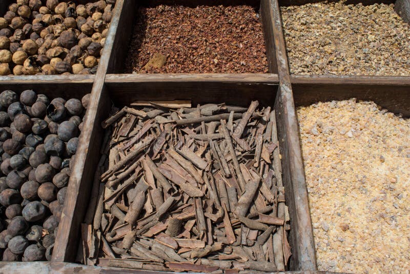 Different Eastern Spices in Sections for Sale at Arabian Market Stock ...