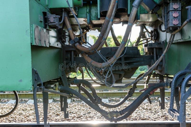 Electric Cables of the Freight Locomotive Stock Photo - Image of ...