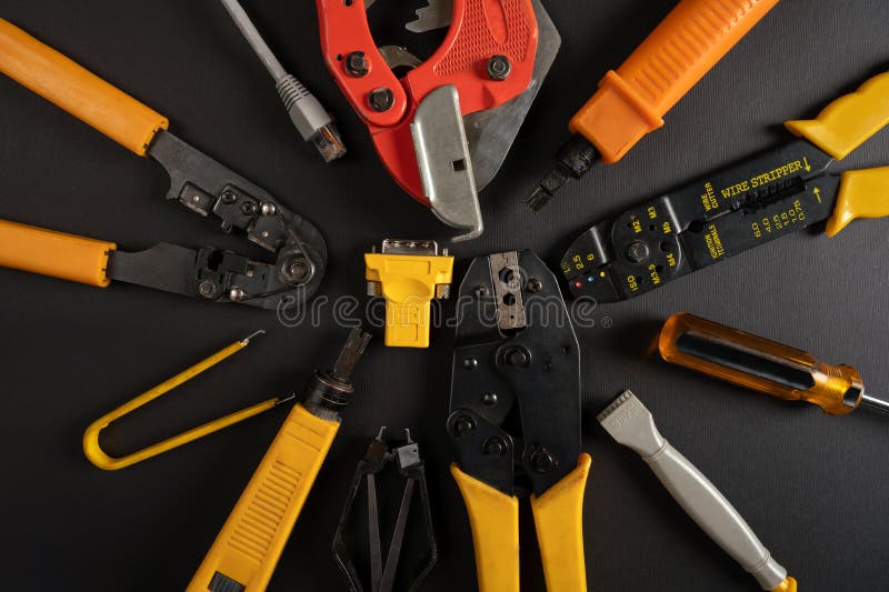 Different Electrical Tools on Electrical Engineering Drawings . Stock ...