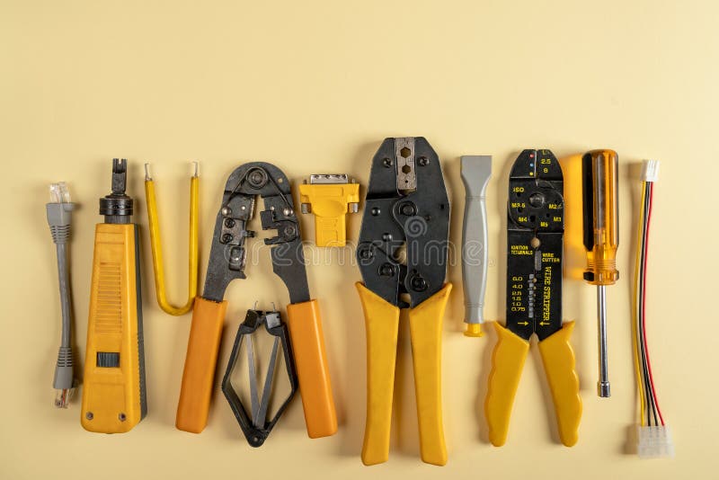 Different Electrical Tools on Electrical Engineering Drawings . Stock ...