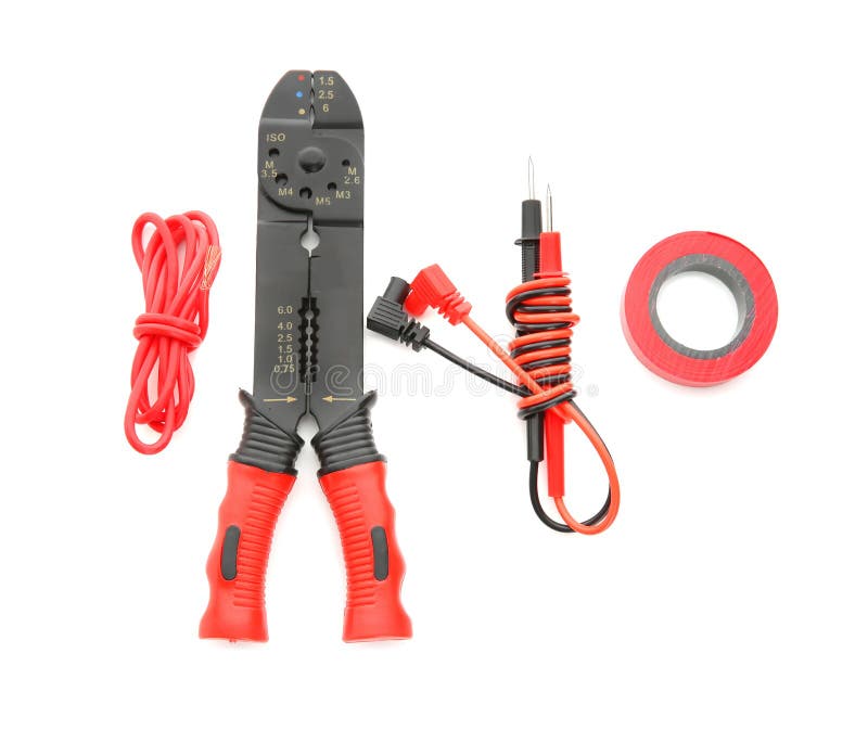 Different Electrical Tools on Electrical Engineering Drawings . Stock ...