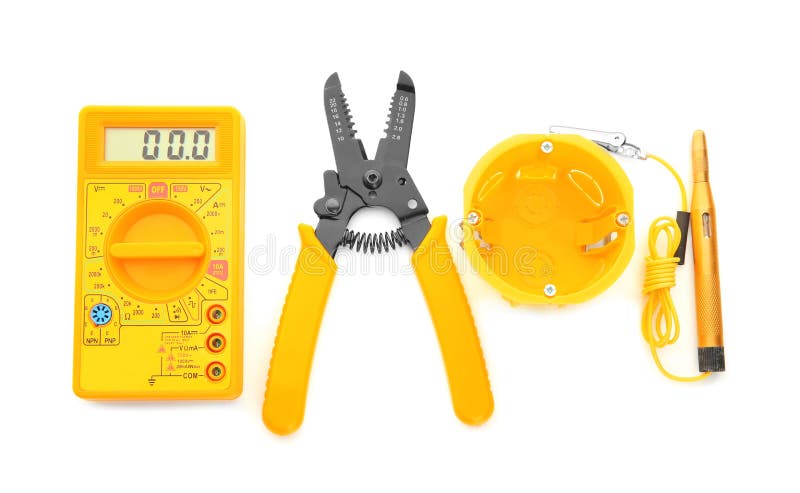Different Electrical Tools on Electrical Engineering Drawings . Stock ...