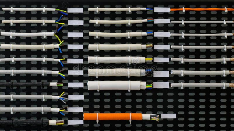 Different Electrical Wires on the Stand Stock Image - Image of ...