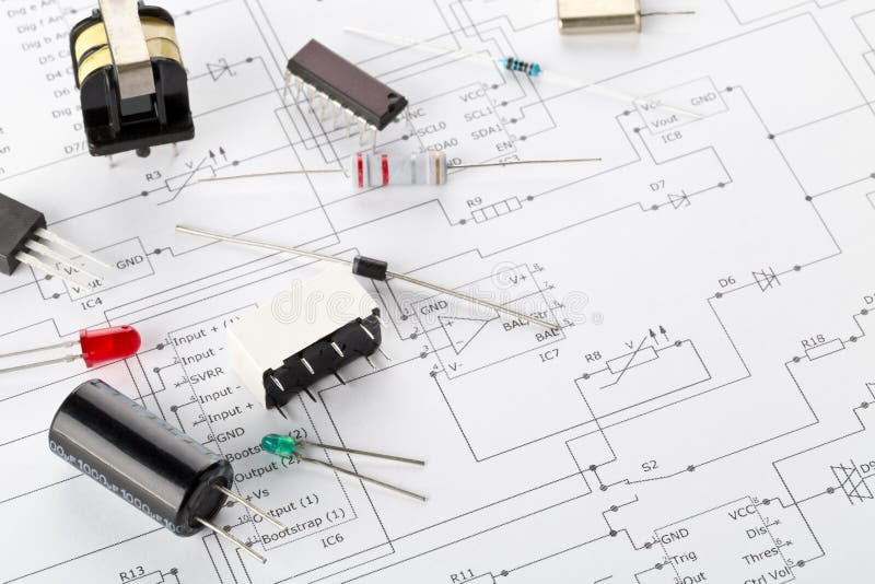 Different Electronic Parts or Components on Pcb Wiring Diagram with ...