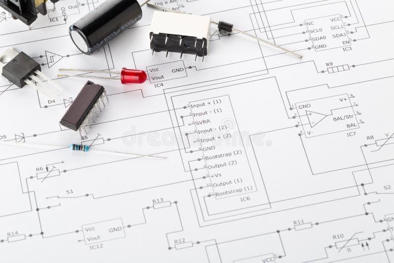 Different Electronic Parts or Components on Pcb Wiring Diagram with ...