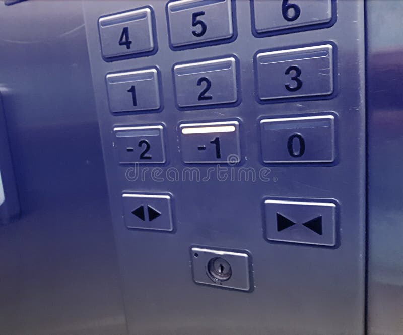 Different Elevators Buttons in Modern Metal Lift Stock Photo - Image of ...