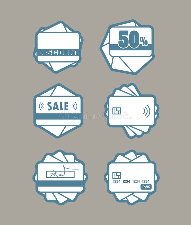 Different Emblems of Plastic Cards Vector Set Stock Vector ...