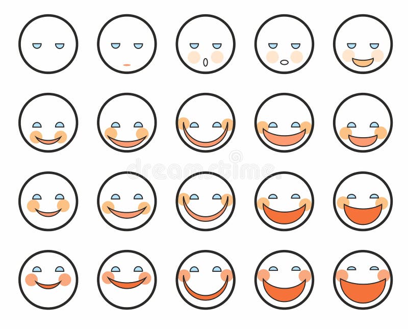 Round Vector Faces Different Emotions Stock Illustrations – 229 Round ...
