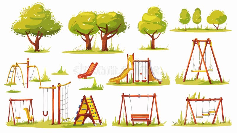 Serene Empty Playground Scene for Kids Amusement Area Design ...